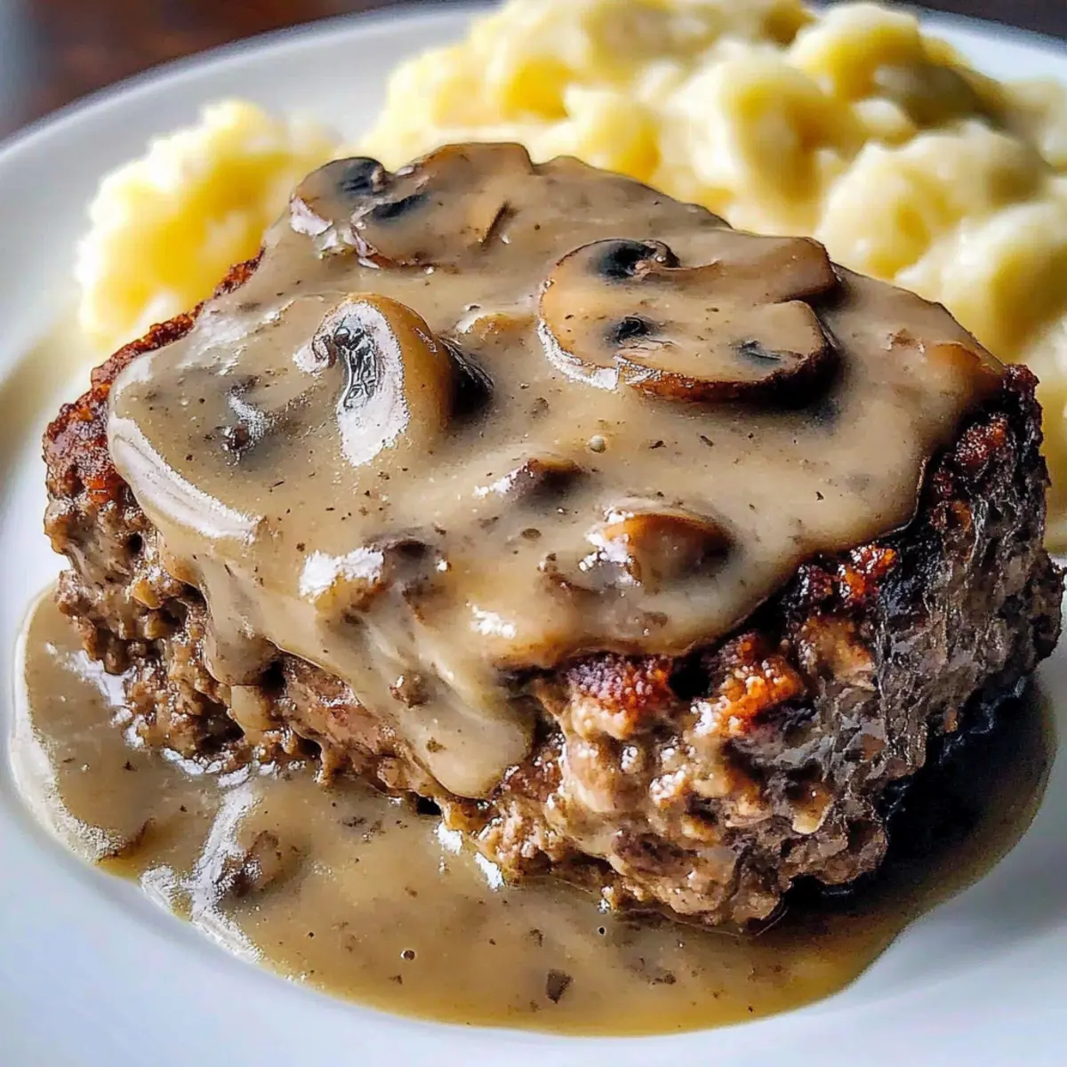 Comforting Meatloaf with Mushroom Gravy for Cozy Nights