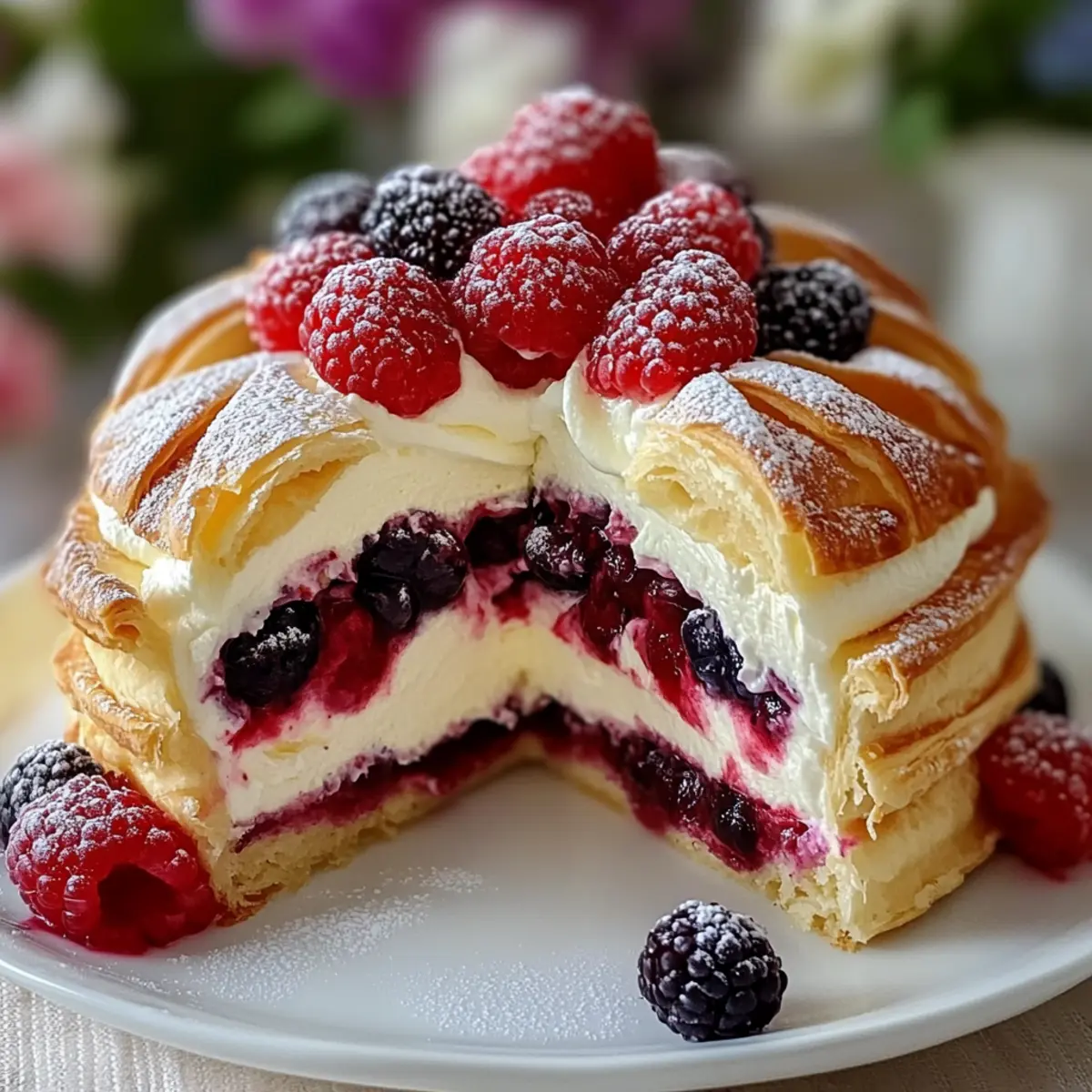 Exquisite Berry Cream Pastry Cake: Irresistibly Delicious Delight