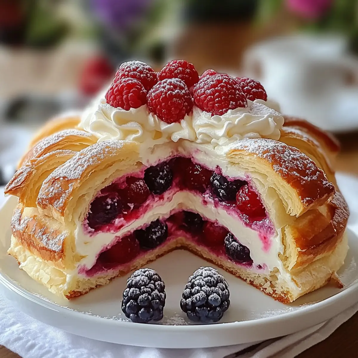 Exquisite Berry Cream Pastry Cake: Irresistibly Delicious Delight