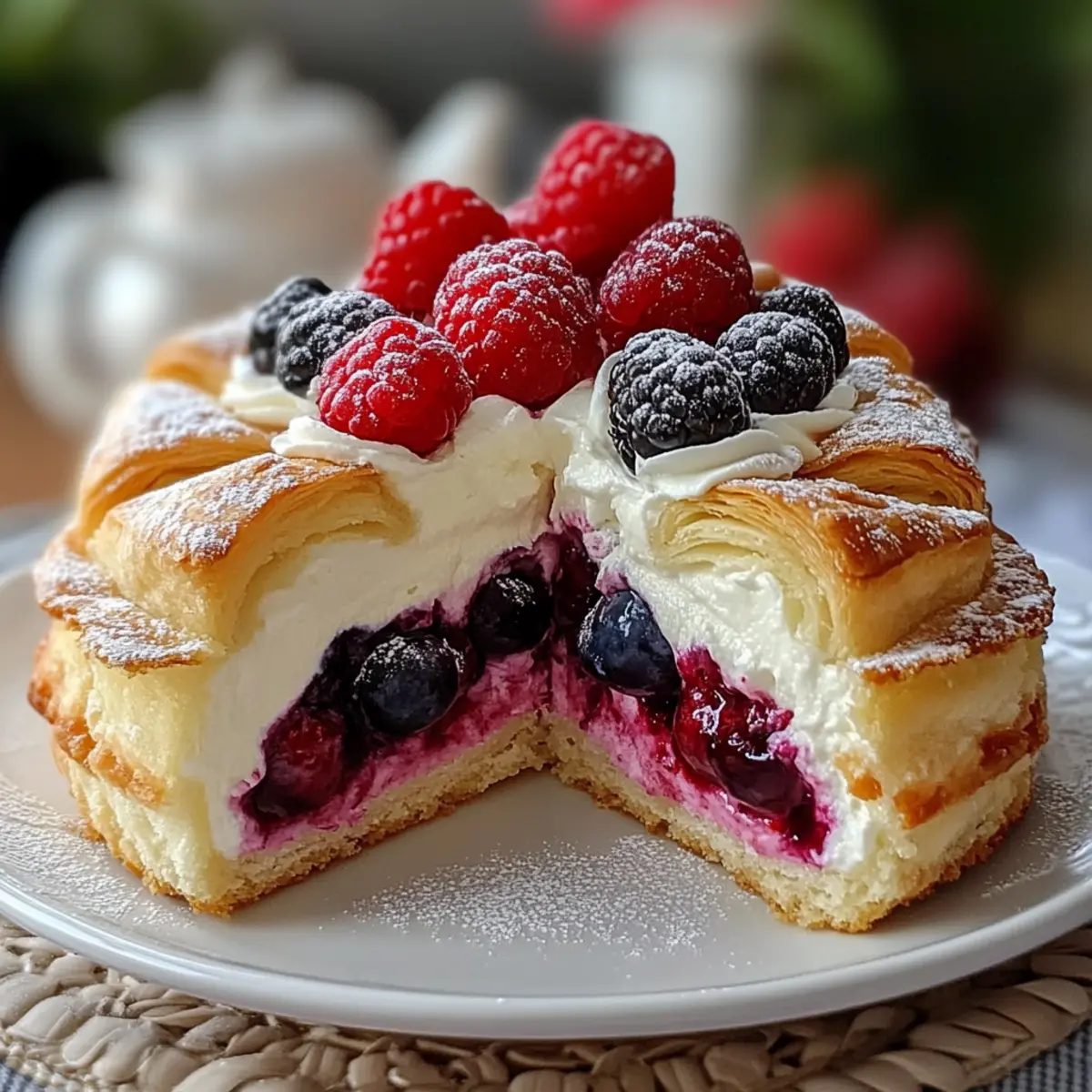 Exquisite Berry Cream Pastry Cake: Irresistibly Delicious Delight