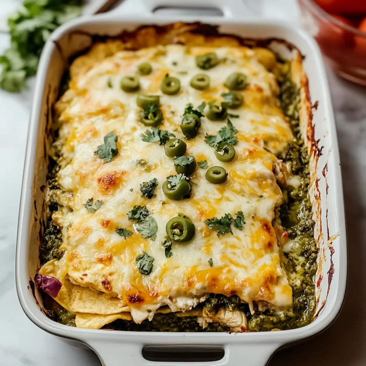 Irresistible Delicious Salsa Verde Chicken Casserole